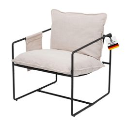 ALBATROS Designer Vintage Sessel Breston, hochwertiger Stoff Bezug in Beige, sehr bequem, Relaxsessel Loungesessel f&uuml;r Wohnzimmer, Schlafzimmer oder als Fernsehsessel