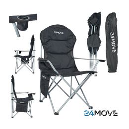 24MOVE&reg; Campingstuhl Salvador faltbar Camping Klappstuhl gepolstert inkl. Tragetasche, bis 150kg belastbar, schwarz