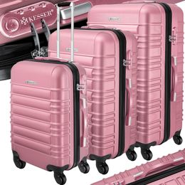 Kesser&reg; 3tlg. Hartschalenkofferset Hartschalenkoffer Reisekoffer Set Reisekofferset Trolley Koffer Inkl. Kofferwaage + Gep&auml;ckanh&auml;nger Rollkoffer Schloss 4 Rollen ABS-Hartschale Teleskopgriff M-L-XL
