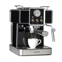 Klarstein Gusto Classico Espressomaker 1350 Watt 20 Bar Druck 1,5 Liter Schwarz