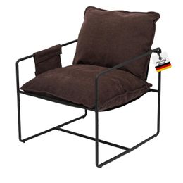 ALBATROS Designer Vintage Sessel Breston, hochwertiger Stoff Bezug in Braun, sehr bequem, Relaxsessel Loungesessel f&uuml;r Wohnzimmer, Schlafzimmer oder als Fernsehsessel