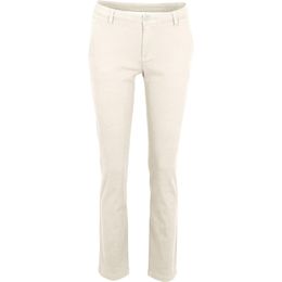 Röhrenhose Heine, Damen, Gr. 46, Normalgrößen, beige (ecru), 98% Baumwolle, 2% Elasthan, unifarben, lang, Hosen