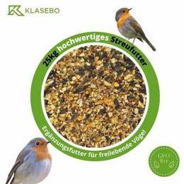KLASEBO Streufutter 25 kg, Vogelfutter, Fettfutter, Wildvogelfutter, Wildvogelmischung