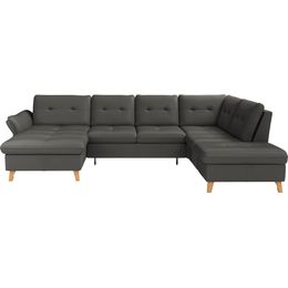 Sit & More Wohnlandschaft SIT & MORE "Göteborg", grau (anthrazit), B:327cm H:90cm T:226cm, Sofas, inkl. Sitztiefenverstellung, wahlweise mit Bettfunktion & Bettkasten