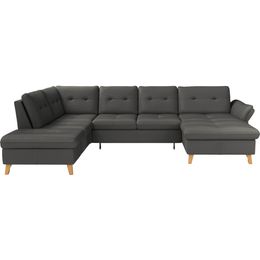 Sit & More Wohnlandschaft SIT & MORE "Göteborg", grau (anthrazit), B:327cm H:90cm T:226cm, Sofas, inkl. Sitztiefenverstellung, wahlweise mit Bettfunktion & Bettkasten
