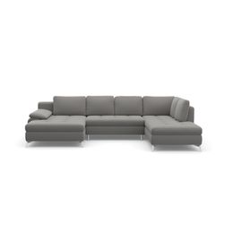 Sit & More Wohnlandschaft SIT & MORE "Latigo U-Form", grau, B:326cm T:201cm, Sofas, Wohnlandschaft, mit Recamiere, wahlweise mit Bettfunktion und Bettkasten