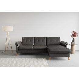Sit & More Ecksofa SIT & MORE "G&ouml;teborg", grau (anthrazit), B:268cm H:90cm T:176cm, Sofas, Ecksofa, Sitztiefenverstellung und Federkern, wahlweise mit Bettfunktion