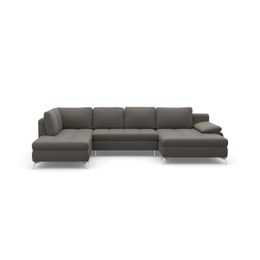 Sit & More Wohnlandschaft SIT & MORE "Latigo U-Form", braun (schlamm), B:326cm T:201cm, Sofas, Wohnlandschaft, mit Recamiere, wahlweise mit Bettfunktion und Bettkasten