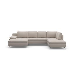 Sit & More Wohnlandschaft SIT & MORE "Latigo U-Form", grau (elephant), B:326cm T:201cm, Sofas, Wohnlandschaft, mit Recamiere, wahlweise mit Bettfunktion und Bettkasten