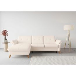 Sit & More Ecksofa SIT & MORE "G&ouml;teborg", beige (creme), B:268cm H:90cm T:176cm, Sofas, Ecksofa, Sitztiefenverstellung und Federkern, wahlweise mit Bettfunktion