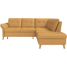 Sit & More Ecksofa SIT & MORE "G&ouml;teborg", gelb (curry), B:250cm H:90cm T:226cm, Sofas, Ecksofa, inkl. Sitztiefenverstellung, wahlweise mit Bettfunktion & Bettkasten