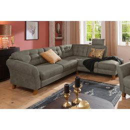 Ecksofa Home Affaire "Trondheim L-Form", grau (taupe), B:260cm H:89cm T:90cm, Struktur weich ( 97% Polyester, 3% Baumwolle);Luxus-Microfaser ALTARA NUBUCK (100% Polyester);Luxus-Microfaser Lederoptik (100% Polyester), Sofas, Ecksofa, mit Federkern