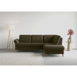 Sit & More Ecksofa SIT & MORE "G&ouml;teborg", gr&uuml;n (khaki), B:250cm H:90cm T:226cm, Sofas, Ecksofa, inkl. Sitztiefenverstellung, wahlweise mit Bettfunktion & Bettkasten