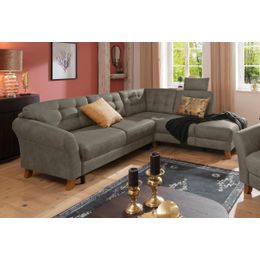 Ecksofa Home Affaire "Trondheim L-Form", grau (taupe), B:260cm H:89cm T:90cm, Struktur weich ( 97% Polyester, 3% Baumwolle);Luxus-Microfaser ALTARA NUBUCK (100% Polyester);Luxus-Microfaser Lederoptik (100% Polyester), Sofas, Ecksofa, mit Federkern