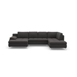Sit & More Wohnlandschaft SIT & MORE "Latigo U-Form", grau (fango), B:326cm T:201cm, Sofas, Wohnlandschaft, mit Recamiere, wahlweise mit Bettfunktion und Bettkasten
