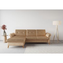Sit & More Ecksofa SIT & MORE "G&ouml;teborg", braun (macchiato), B:268cm H:90cm T:176cm, Sofas, Ecksofa, Sitztiefenverstellung und Federkern, wahlweise mit Bettfunktion