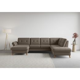 Sit & More Wohnlandschaft SIT & MORE "G&ouml;teborg", braun (nuss), B:327cm H:90cm T:226cm, Sofas, Wohnlandschaft, inkl. Sitztiefenverstellung, wahlweise mit Bettfunktion & Bettkasten