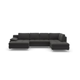 Sit & More Wohnlandschaft SIT & MORE "Latigo U-Form", grau (dunkelgrau), B:326cm T:201cm, Sofas, Wohnlandschaft, mit Recamiere, wahlweise mit Bettfunktion und Bettkasten