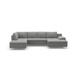 Sit & More Wohnlandschaft SIT & MORE "Latigo U-Form", grau, B:326cm T:201cm, Sofas, Wohnlandschaft, mit Recamiere, wahlweise mit Bettfunktion und Bettkasten