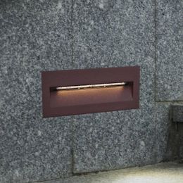 LUCANDE LED-Wandeinbauleuchte Loya, 23 x 8 cm, rost, IP54