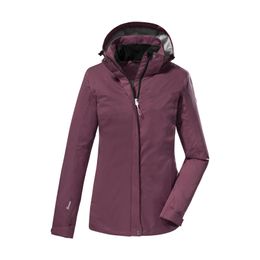 Outdoorjacke Killtec "KOS 133 WMN JCKT", Damen, Gr. 40, lila (aubergine), Oberstoff: 100% Polyester, Futter: 100% Polyester, sportlich, Jacken, Wasser- und winddichte Damenjacke mit abnehmbarer Kapuze, PFAS-frei