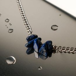 Holzkern Halsketten Damen Silber und Lapislazuli