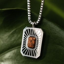Holzkern Halsketten Damen Silber und Koa