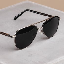 Holzkern Sonnenbrille The Badass I (Leadwood/Antiksilber)