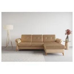 Sit & More Ecksofa SIT & MORE "Göteborg", braun (macchiato), B:268cm H:90cm T:176cm, Sofas, Sitztiefenverstellung und Federkern, wahlweise mit Bettfunktion