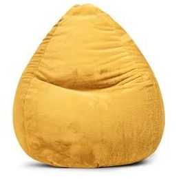 Sitzsack MAGMA HEIMTEX "Beanbag SOFTY XXL", gelb (senf), B:130cm, Bezug: 100% Polyester, Sitzsäcke