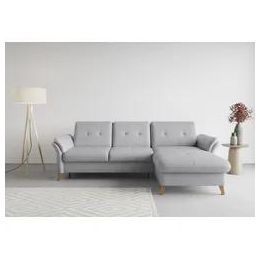 Sit & More Ecksofa SIT & MORE "Göteborg", silber, B:268cm H:90cm T:176cm, Sofas, Sitztiefenverstellung und Federkern, wahlweise mit Bettfunktion