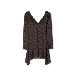 Bershka Kleid Damen Größe 40 schoko / schwarz Winterkleid