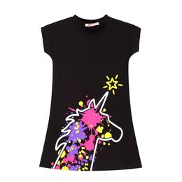 Denokids Kleid 'Unicorn Splash' M&auml;dchen Gr&ouml;&szlig;e 110 schwarz