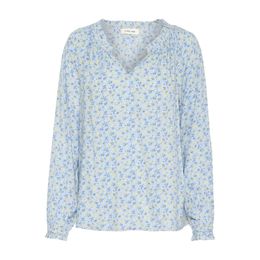 Cream Bluse 'CRTiah' Damen Größe L himmelblau / pastellblau / pastellgelb / oliv