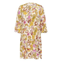 Cream Kleid 'Emmiy' Damen Größe 42 gelb / hellpink / dunkelrot / offwhite Winterkleid