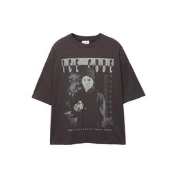 Pull&Bear Pull&Bear T-Shirt 'ICE CUBE' Herren Größe XL anthrazit / hellgrau