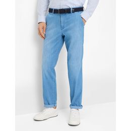 Bequeme Jeans Eurex By Brax "Style THILO", Herren, Gr. 27, Normalgrößen, blau (bleached), 75% Baumwolle, 17% Polyester, 5% Elastomultiester, 3% Elasthan, Jeans