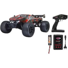 RC-Monstertruck Jamara "Brecter Truggy BL 4WD", rot (rot, schwarz), Fernlenkfahrzeuge, KinderB:31,2cm H:18,5cm, 1:10, 2,4 GHz, mit LED, B:31,2cm H:18,5cm