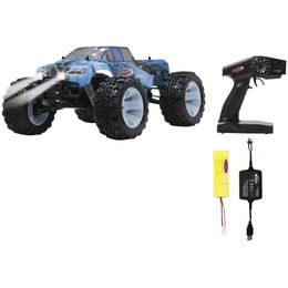 RC-Monstertruck Jamara "Tiger Ice Monstertruck 4WD", blau (blau, schwarz), Fernlenkfahrzeuge, KinderB:33,5cm H:20,5cm, 1:10, 2,4 GHz, mit LED, B:33,5cm H:20,5cm