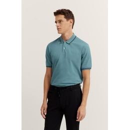 Poloshirt Bugatti, Herren, Gr. L, gr&uuml;n (550, flaschengr&uuml;n), 100% Baumwolle, unifarben, normal, ohne Ausschnitt, Rippb&uuml;ndchen, Shirts, mit Kontraststreifen und Bruststickerei