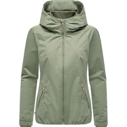 Outdoorjacke Ragwear "Dizzie Tech", Damen, Gr. L (40), grün, Obermaterial: 100% Polyester, Innenfutter: 100% Polyester, casual, gerade hüftbedeckend, hoch geschlossener Ausschnitt, Langarm Ärmel ohne Ärmelschlitz Rippstrickbündchen mit Gummizug, Jacken, Wasserdichte Damen Übergangsjacke mit großer Kapuze