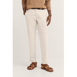 Chinohose Bugatti, Herren, Gr. 36, Länge 32, beige (20, ecru), 97% Baumwolle, 3% Elasthan, unifarben, gerade, unten schmal, Hosen, mit praktischen Gürtelschlaufen