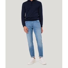 Regular-fit-Jeans Pierre Cardin "PC-Lyon", Herren, Gr. 34, Länge 34, light blau used mustache, Web, Obermaterial: 89% Baumwolle, 8% Polyester, 3% Elasthan, casual, regular fit knöchelfrei, Jeans, im Five-Pocket Style