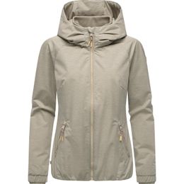 Outdoorjacke Ragwear "Dizzie Tech", Damen, Gr. L (40), beige (cream), Obermaterial: 100% Polyester, Innenfutter: 100% Polyester, casual, gerade hüftbedeckend, hoch geschlossener Ausschnitt, Langarm Ärmel ohne Ärmelschlitz Rippstrickbündchen mit Gummizug, Jacken, Wasserdichte Damen Übergangsjacke mit großer Kapuze