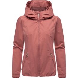 Outdoorjacke Ragwear "Dizzie Tech", Damen, Gr. L (40), orange (koralle), Obermaterial: 100% Polyester, Innenfutter: 100% Polyester, casual, gerade hüftbedeckend, hoch geschlossener Ausschnitt, Langarm Ärmel ohne Ärmelschlitz Rippstrickbündchen mit Gummizug, Jacken, Wasserdichte Damen Übergangsjacke mit großer Kapuze