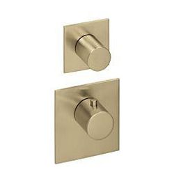 Herzbach Design iX PVD Fertigmontageset 21.521015.1.41 Universal-Thermostat-Modul, eckig, Brass Steel