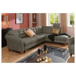 Ecksofa Home Affaire "Trondheim L-Form", grau (taupe), B:260cm H:89cm T:90cm, Struktur weich ( 97% Polyester, 3% Baumwolle), Luxus-Microfaser ALTARA NUBUCK (100% Polyester), Luxus-Microfaser Lederoptik (100% Polyester), Sofas, mit Federkern