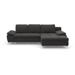 Sit & More Ecksofa SIT & MORE "Latigo L-Form", grau (dunkelgrau), B:270cm T:163cm, Sofas, mit Recamiere, wahlweise mit Bettfunktion und Bettkasten