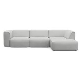 Ecksofa RAUM.ID "Merid jederzeit durch Module erweiterbar L-Form", grau (hellgrau), B:295cm H:70cm T:162cm, Struktur fein (100% Polyester), Samtoptik (100% Polyester), Samtcord (92% Polyester, 8% Polyamid), Sofas, als Modul oder separat verwendbar, für individuelle Zusammenstellung, Topseller