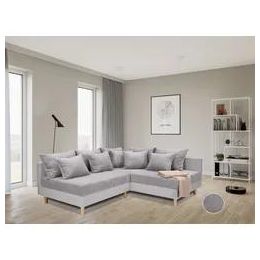 Ecksofa Collection AB "L-Form", grau (hellgrau), B:201cm T:186cm, 100%Polyester, Sofas, Ecksofa,Ottomane rechte Seite montierbar,Komfortablen bonnelfederkern